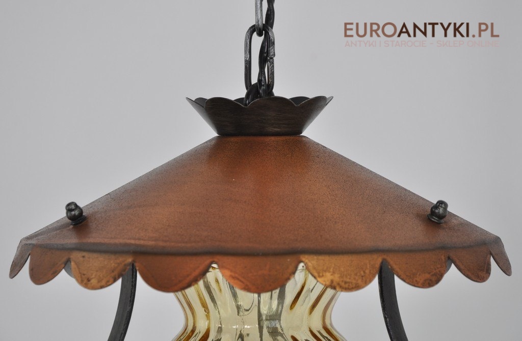 STARA RUSTYKALNA LAMPKA LAMPA DO GANKA HOLU RUSTIC - EuroAntyki